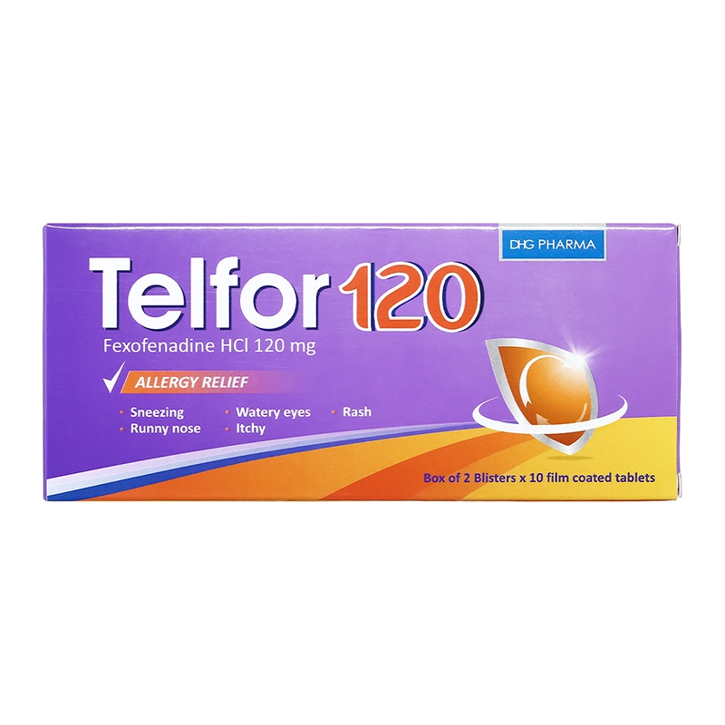 Thuốc Telfor 120 DHG - Điều trị các triệu chứng viêm mũi dị ứng (20 viên) - Nhà Thuốc Minh Long